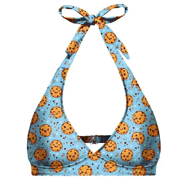 ALOHA FROM DEER Cookies Halter Neck Bikini Top