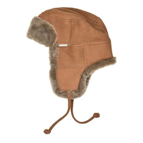 OWEN BARRY Sheepskin Trapper Hat Ottoman Tan Garth - Brown