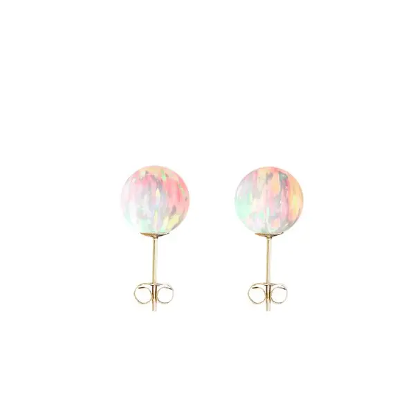 ORA PEARLS Sun Opal Stud Earrings Gold - Yellow