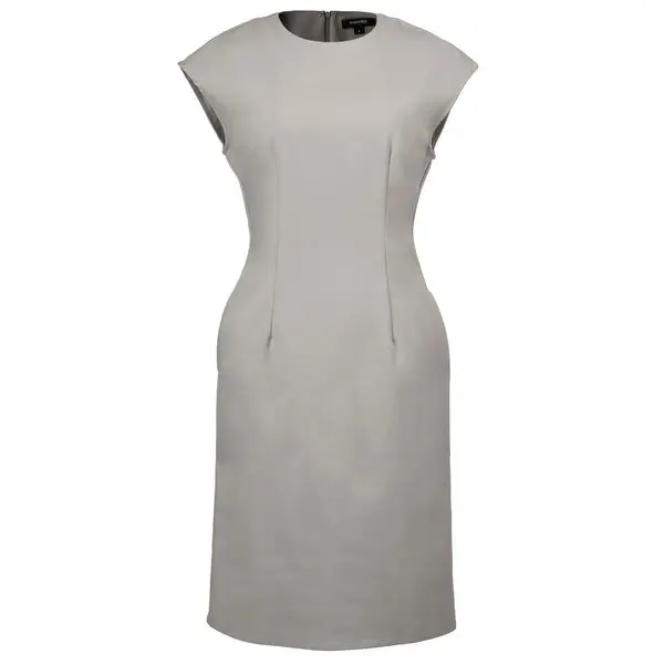 SMART AND JOY Neutrals Minimalist Tailor Dress Light Grey - Gray