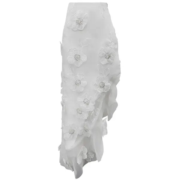 RIVIERA SOIRÉE Allie Floral Slit Midi Skirt