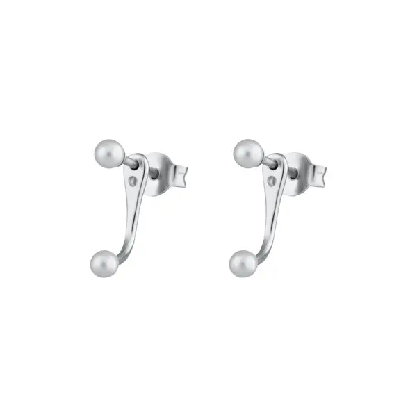 SCREAM PRETTY Pearl Dot Ear Jacket Stud Earrings - Silver