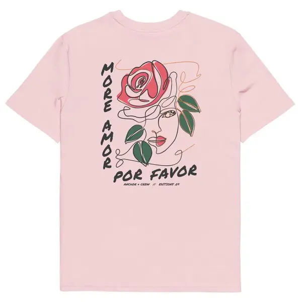 ANCHOR & CREW Cotton Nine More Amor Por Favor Editions Organic Cotton T-shirt - Pink