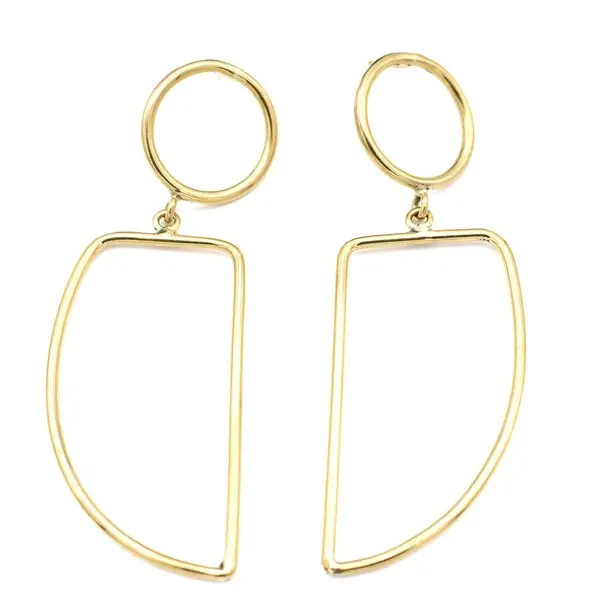 LALA SALAMA Geometric Circle Earrings - Gold