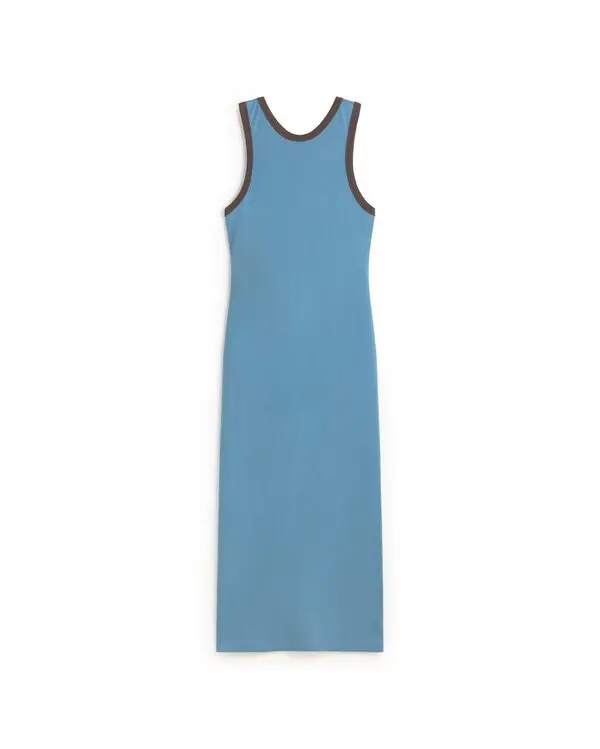 THINKING MU Doechi Slim Back Slit Dress - Blue