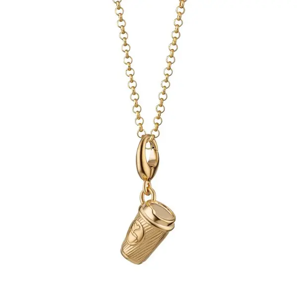 LILY CHARMED Plated Takeaway Coffee Cup Charm Necklace - Gold