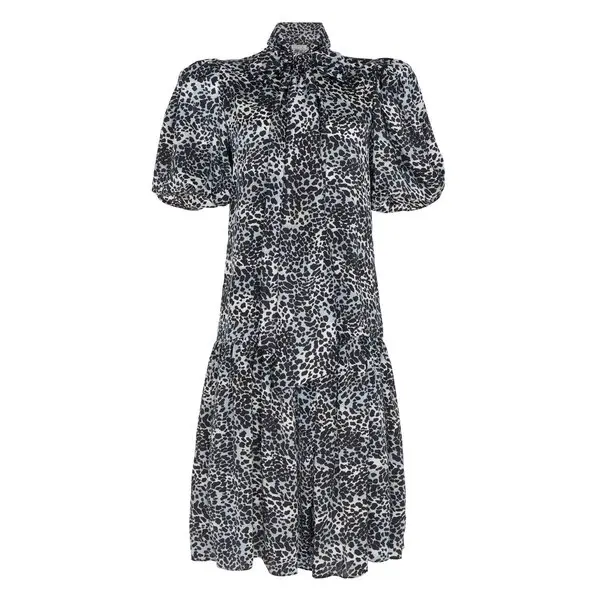 LISA THE LABEL Plum Blossom Shirt Dress - Black