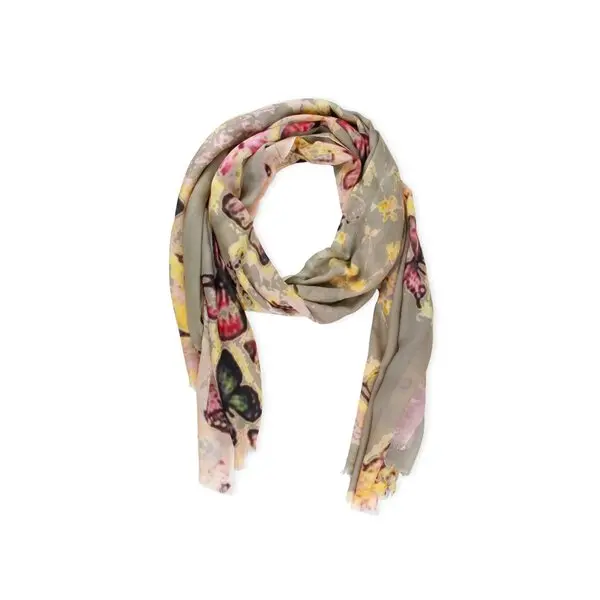 Saachi Multicolo Butterfly Scarf - Red