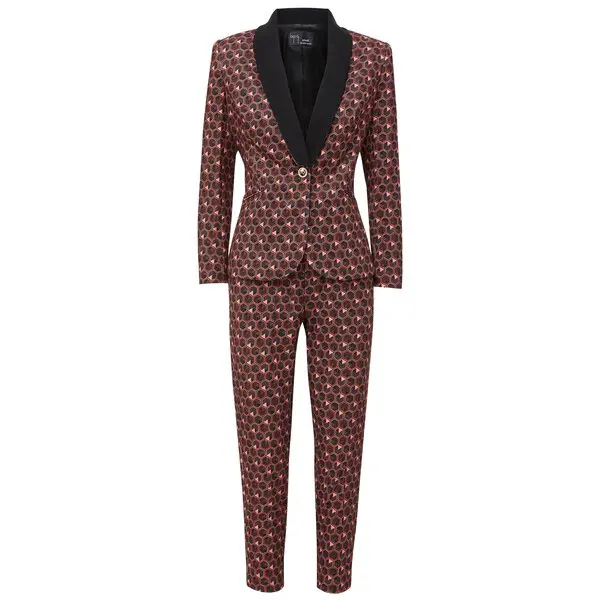 Layo G Stretch Patterned Suit Set — & Coral Pattern - Rose Gold