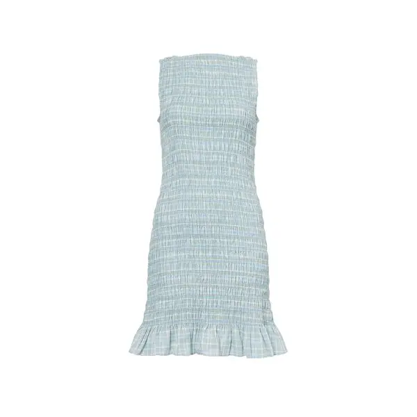 AMY LYNN Poppy Lurex Mint Check Mini Dress - Green