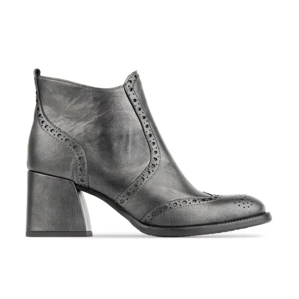 EMBASSY LONDON USA Chloe Low Gunmetal Ankle Boots - Grey