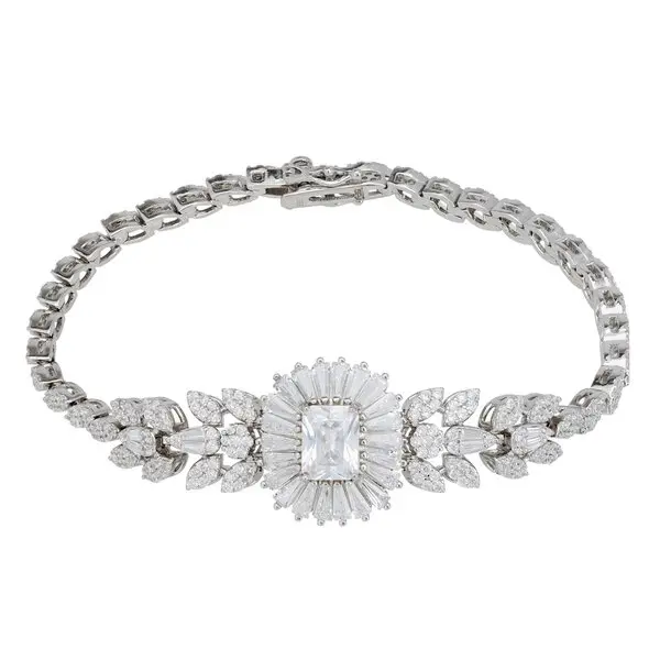 LATELITA White / Silver Countess Gemstone Bracelet Moissanite Silver - White/silver