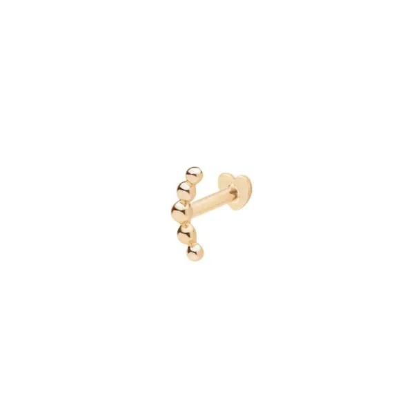 VANCHI 14k Solid Yellow Curved Ball Flat Back Stud - Gold