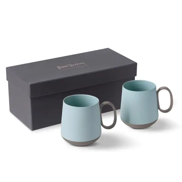 Esma Dereboy Tube Mug Set Of Two Rock Aqua Colour - Blue