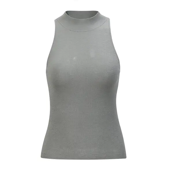 NUAJE NUAJE May Halterneck Wool And Silk Knit Tank - Grey