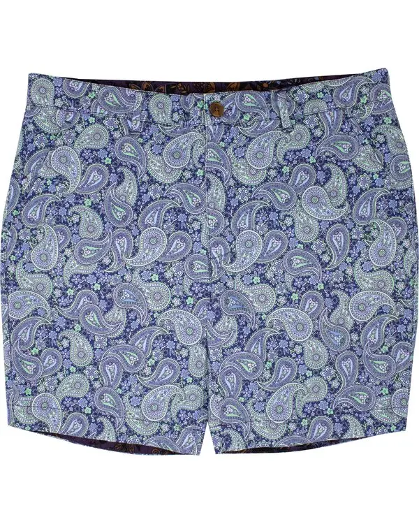 LORDS OF HARLECH John Pow Paisley Flat Front Short Grass - Green