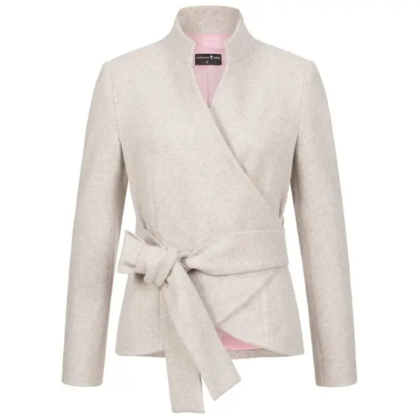 MARIANNA DÉRI Wrap Jacket Taupe - White