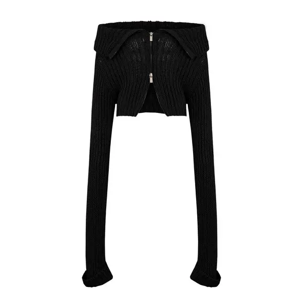 PCFG Your Itch Knit Crop Top - Black