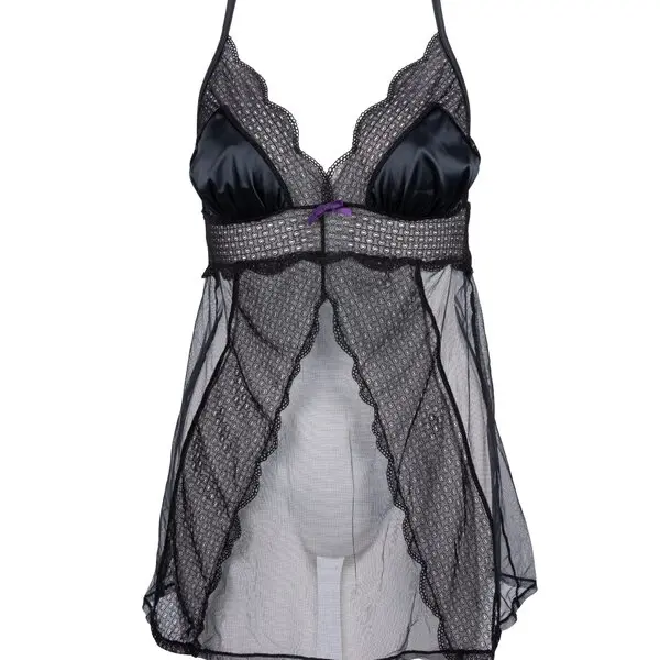 LES JUPONS DE TESS Call Me Baby Babydoll - Black