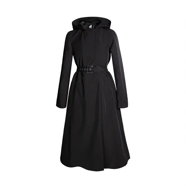 RAINSISTERS Short Waterproof Coat In A-line Cut: Classic - Black