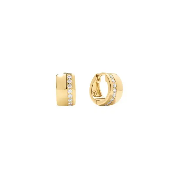 VANCHI Juni Pavé Chunky Huggie Earrings - Gold