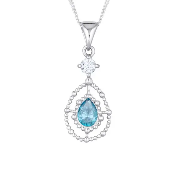 HINCH & LIU Vivid Blue Diamond Necklace In Gold, Igi Certified Ayutthaya Limited Edition - Silver