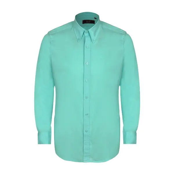 DAVID WEJ Hugo Linen Pin Down Shirt Turquoise - Blue