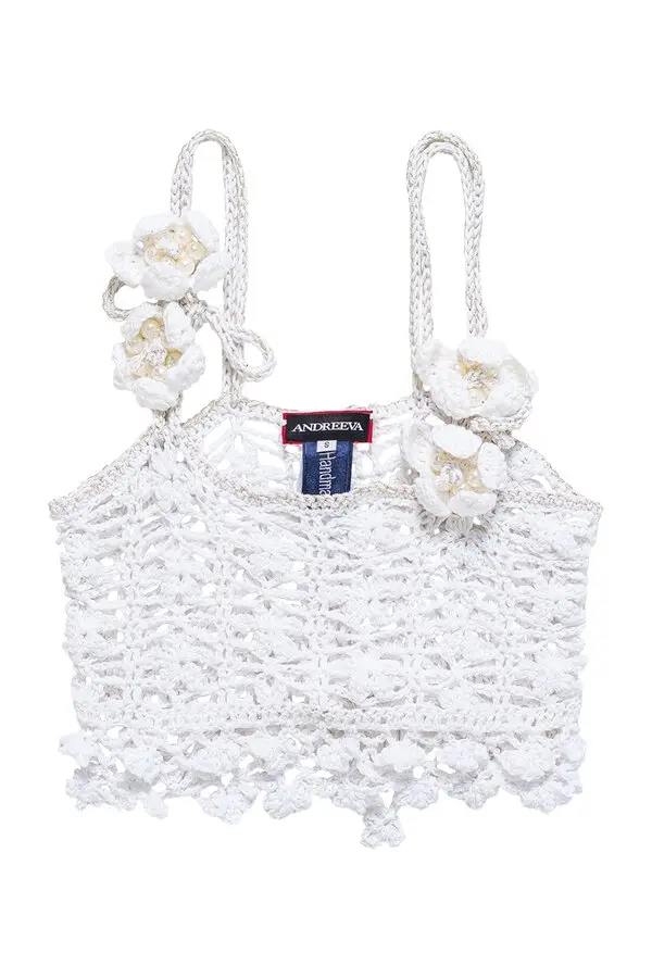 ANDREEVA Vanilla Handmade Crochet Top - White