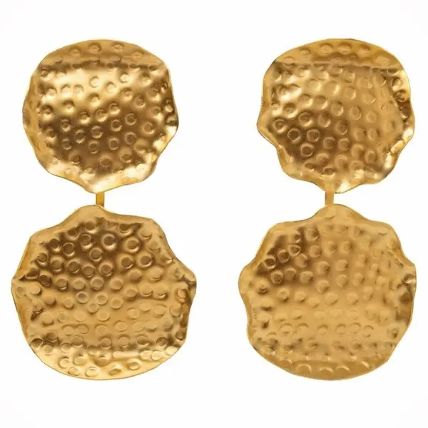 MERAKI BY RASHMI BAJAJ Punched Lilypad Plated Dangle Earrings - Gold