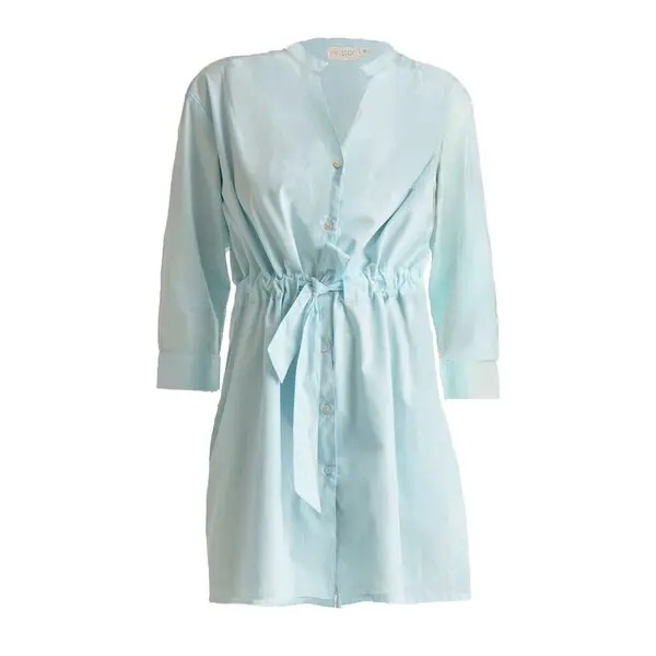 REISTOR Short Tie Waist Dress In Summer - Blue