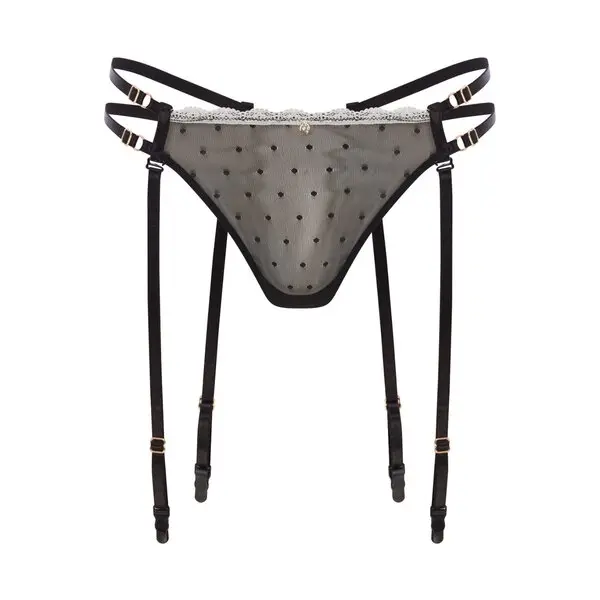 HOUSE OF SILK Shayla Garter Thong - Black
