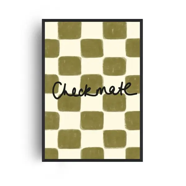 FANCLUB Checkmate Retro Giclée Art Print A3 - Green