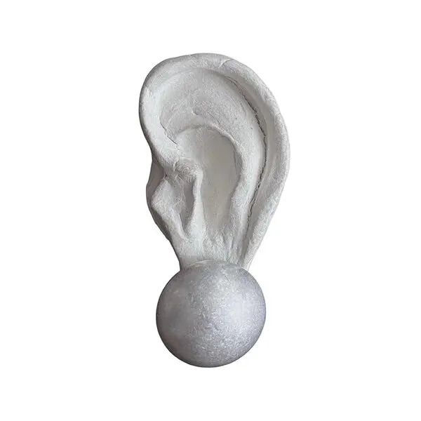 LONDON ATELIER BYPRODUCT Big Brushed Stud Earrings - Silver