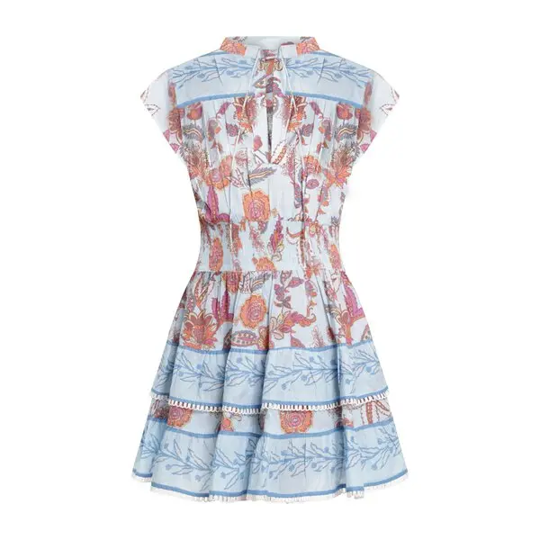 BINDU Poppy Dress Botanical - Blue