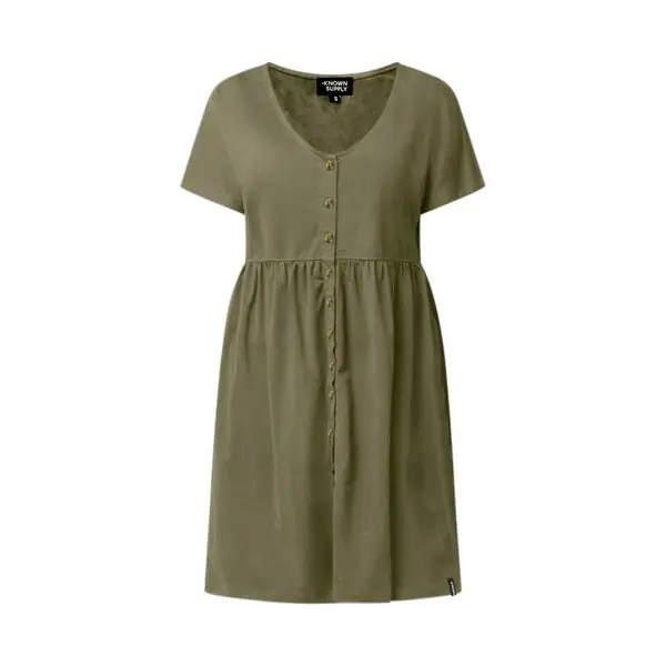 KNOWN SUPPLY Cotton Button Up Dress Josie Army - Green
