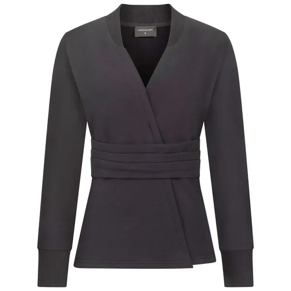 MARIANNA DÉRI Deluxe Wrap-look Sweatshirt - Black
