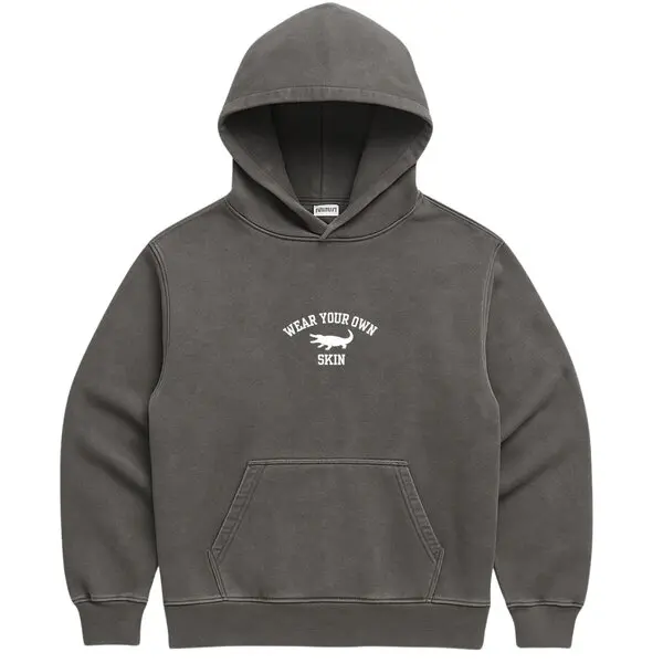 DONT EAT THE HOMIES Wear Your Own Skin Hoodie Vintage Black - Grey