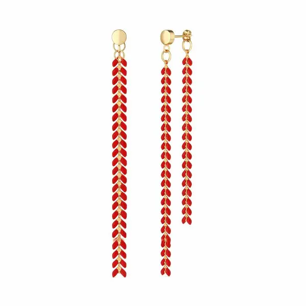 REJECTED HEARTS CLUB Elegante Chevron Dangle Earrings - Red