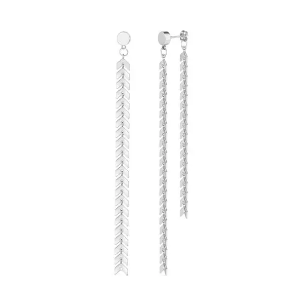 REJECTED HEARTS CLUB Elegante Chevron Dangle Earrings - Silver