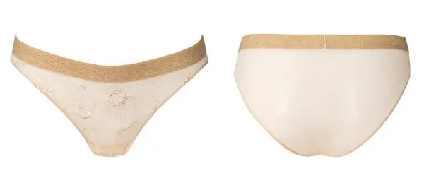 BOTT LINGERIE Neutrals Crush Lace Brief – Beige Champagne - Beige/white