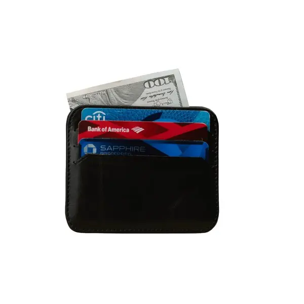LEATHERE Fine Leather Card Holder Bellevue - Black