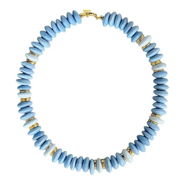 FIRERA ATELIER Ashanti Glass Beads Necklace - Blue