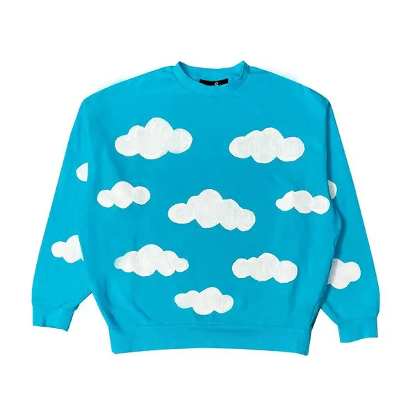 QUILLATTIRE White / Blue Blue Cloud Sweatshirt - White/blue