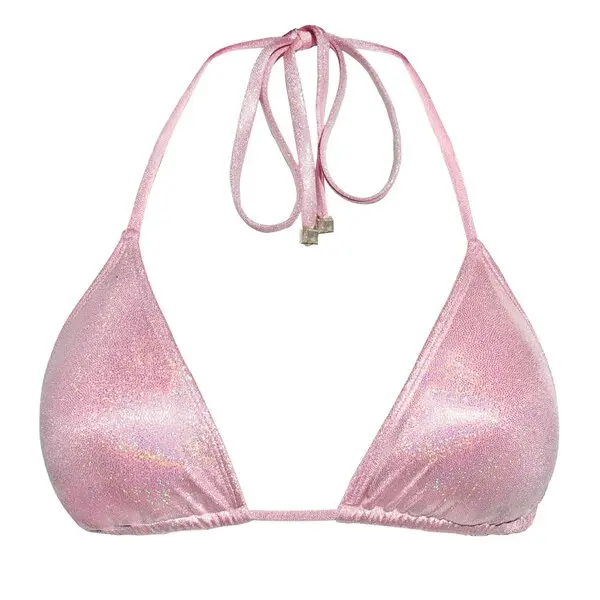 ENEZ SWIM Nova Triangle Bikini Top Glitter - Pink