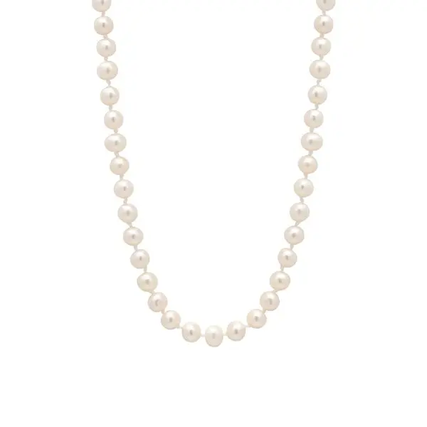 SPERO LONDON Large Natural Freshwater Real Pearl Strand Necklace - Silver