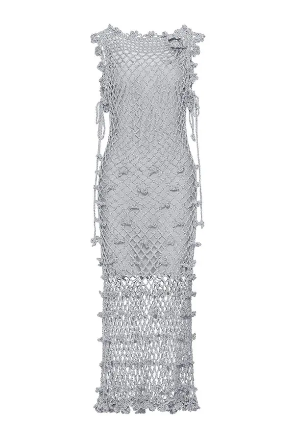 ANDREEVA Sofia Handmade Crochet Dress - Silver