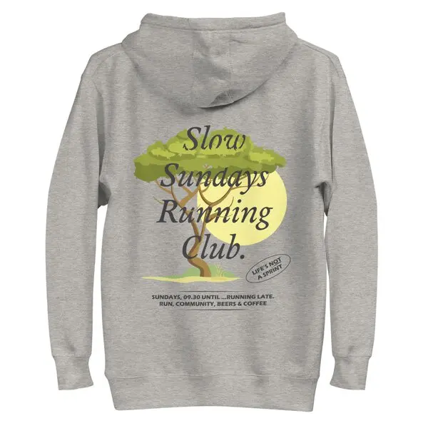 ANCHOR & CREW Heather Savannah Slow Sundays Running Club Cotton Blend Hoodie - Grey