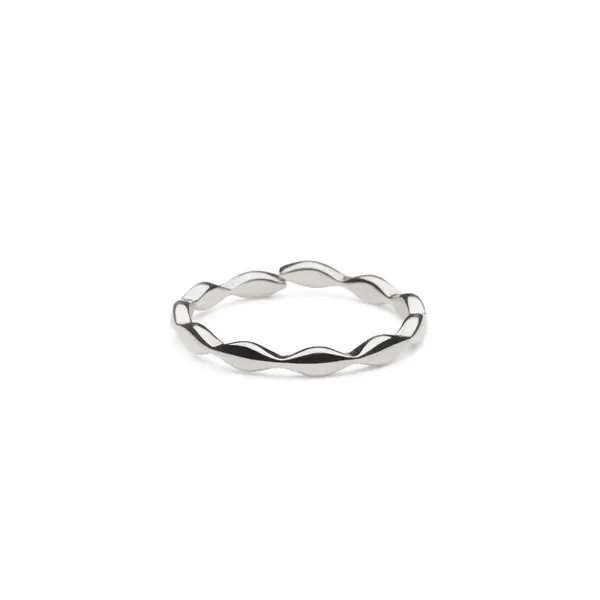 SHABELLA NYC Adjustable Beaded Marquise Ring - Silver