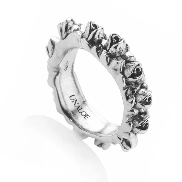 UNALOE Coronet Ring In Tarnished Sterling – Handmade Statet Ring - Silver