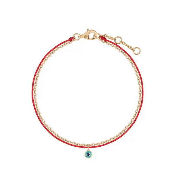 KARMA AND LUCK Supreme Guardian String Evil Eye Charm Bracelet - Red